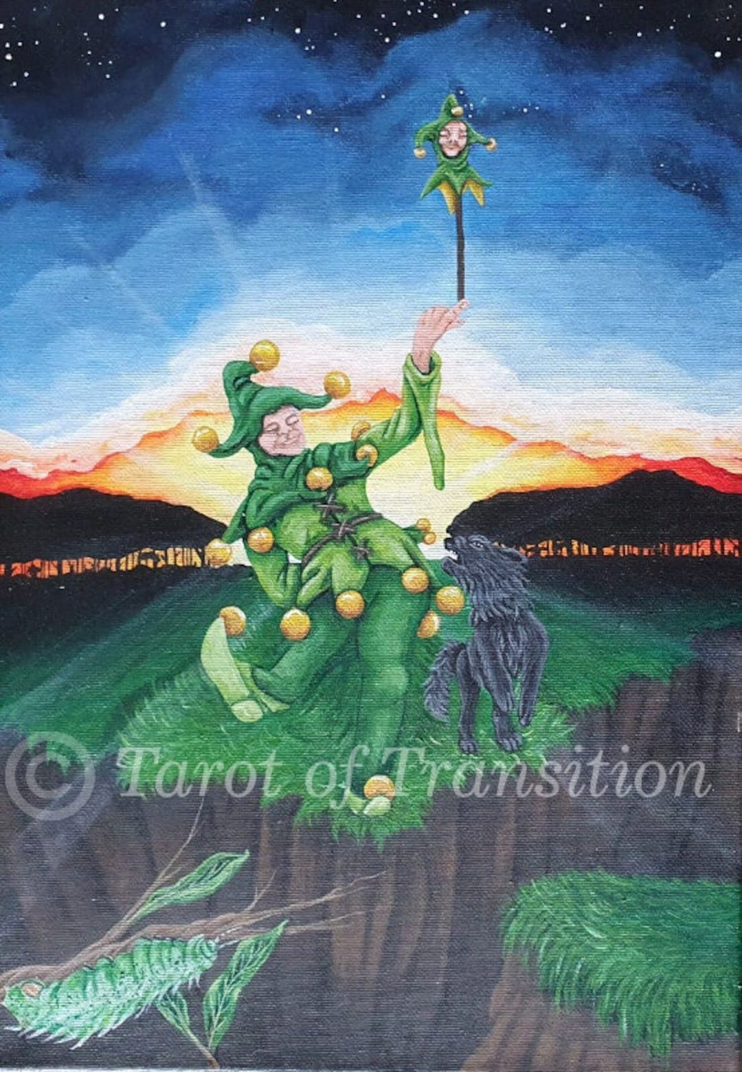 The Fool, Original Acrylic Painting on Canvas - Tarot Card Artwork - Etsy