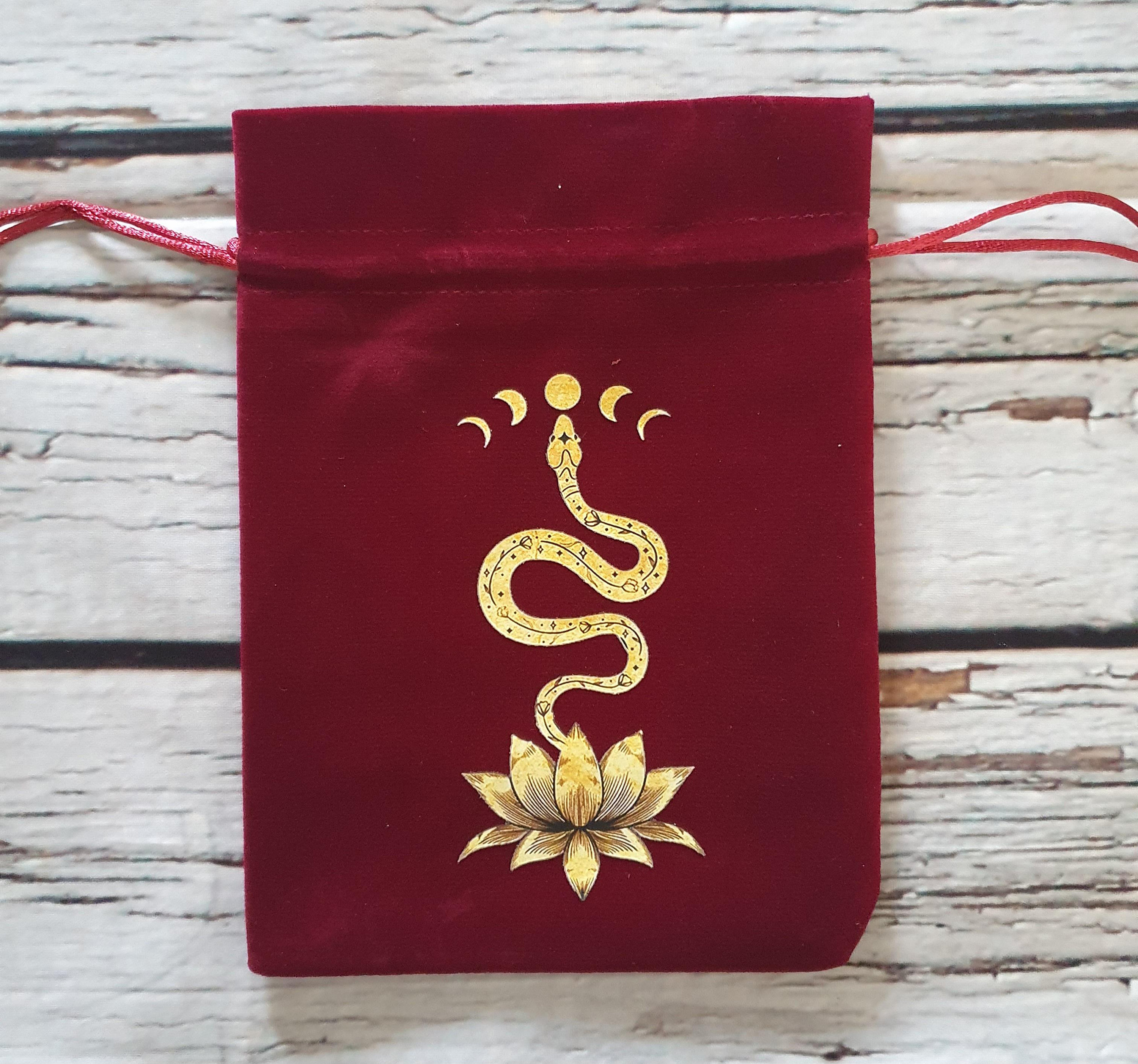 Tarot Card Pouch Velvet Tarot Storage, Pentagram, Crystal Ball, Sun and ...