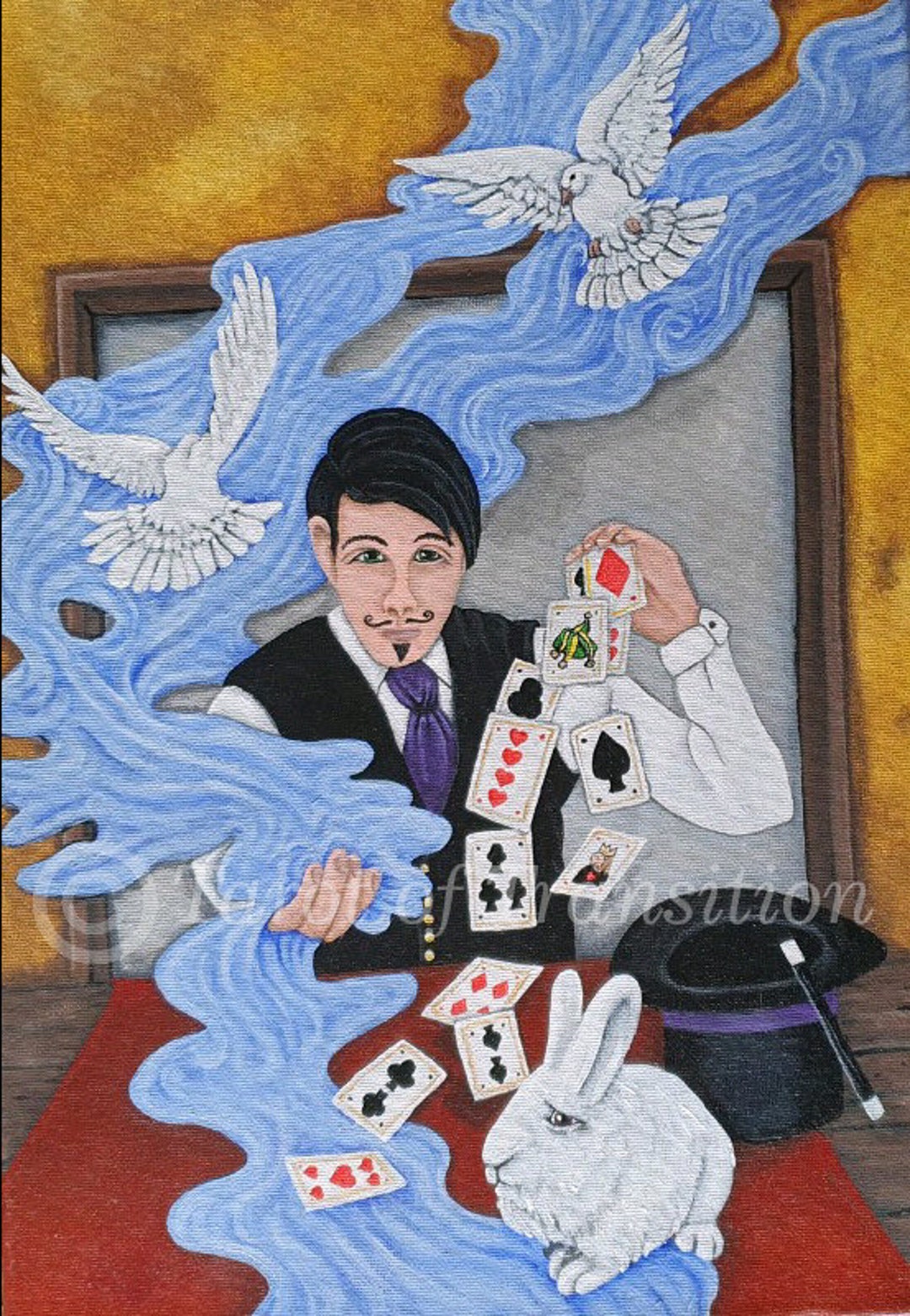The Magician, Original Acrylic Painting on Canvas - Tarot Card Artwork ...