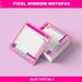 Pixel Window Printable Notepad Retro Memo Pad Pixelated Notepads Pink ...