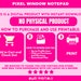 Pixel Window Printable Notepad Retro Memo Pad Pixelated Notepads Pink ...