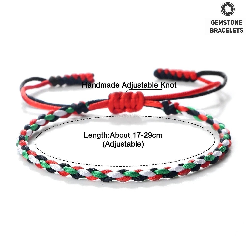 Palestine Flag Bracelet,palestine Thread Bracelet,palestine Braided ...