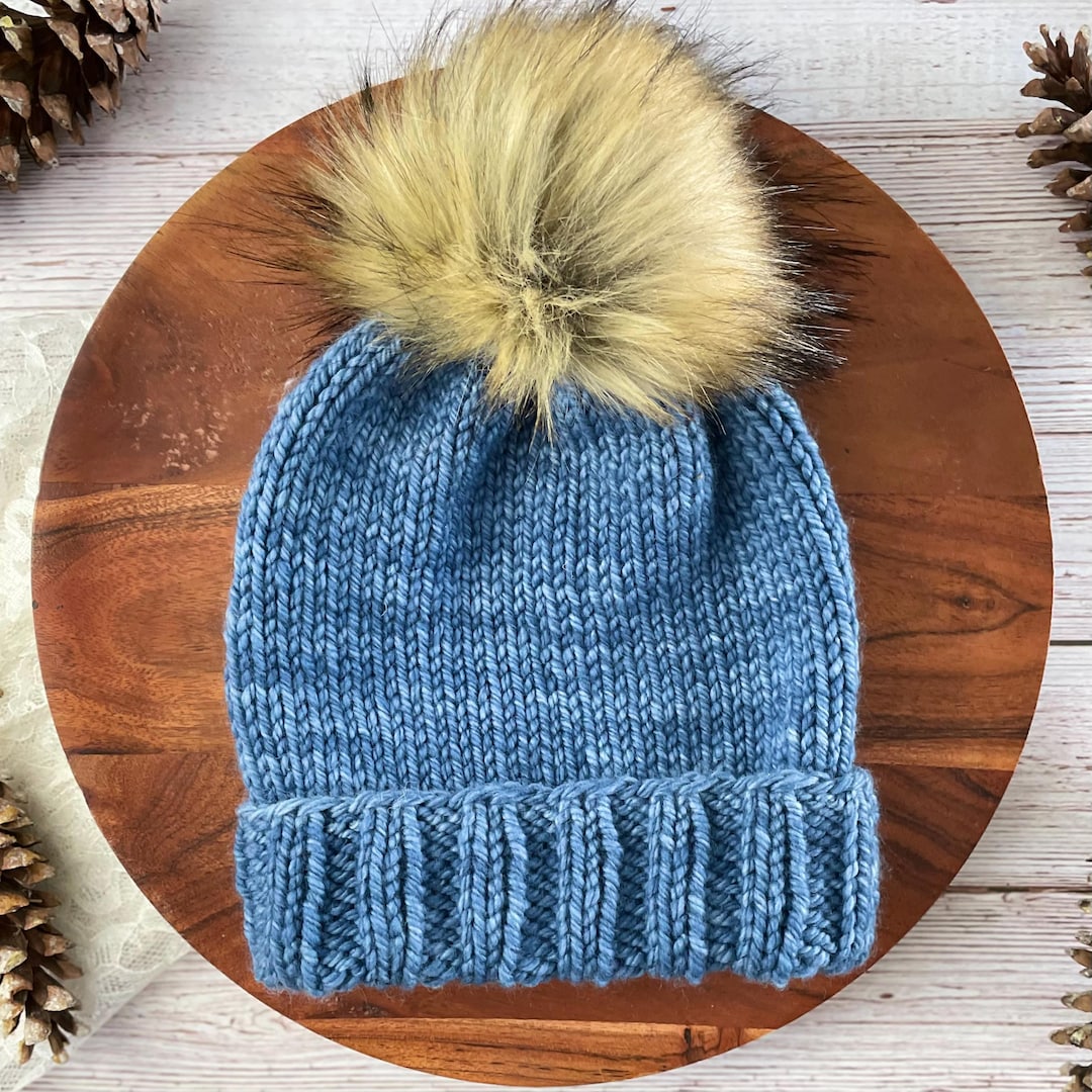 Classic Merino Wool Beanie With Caramel Pom-fitted or Slouchy Winter ...
