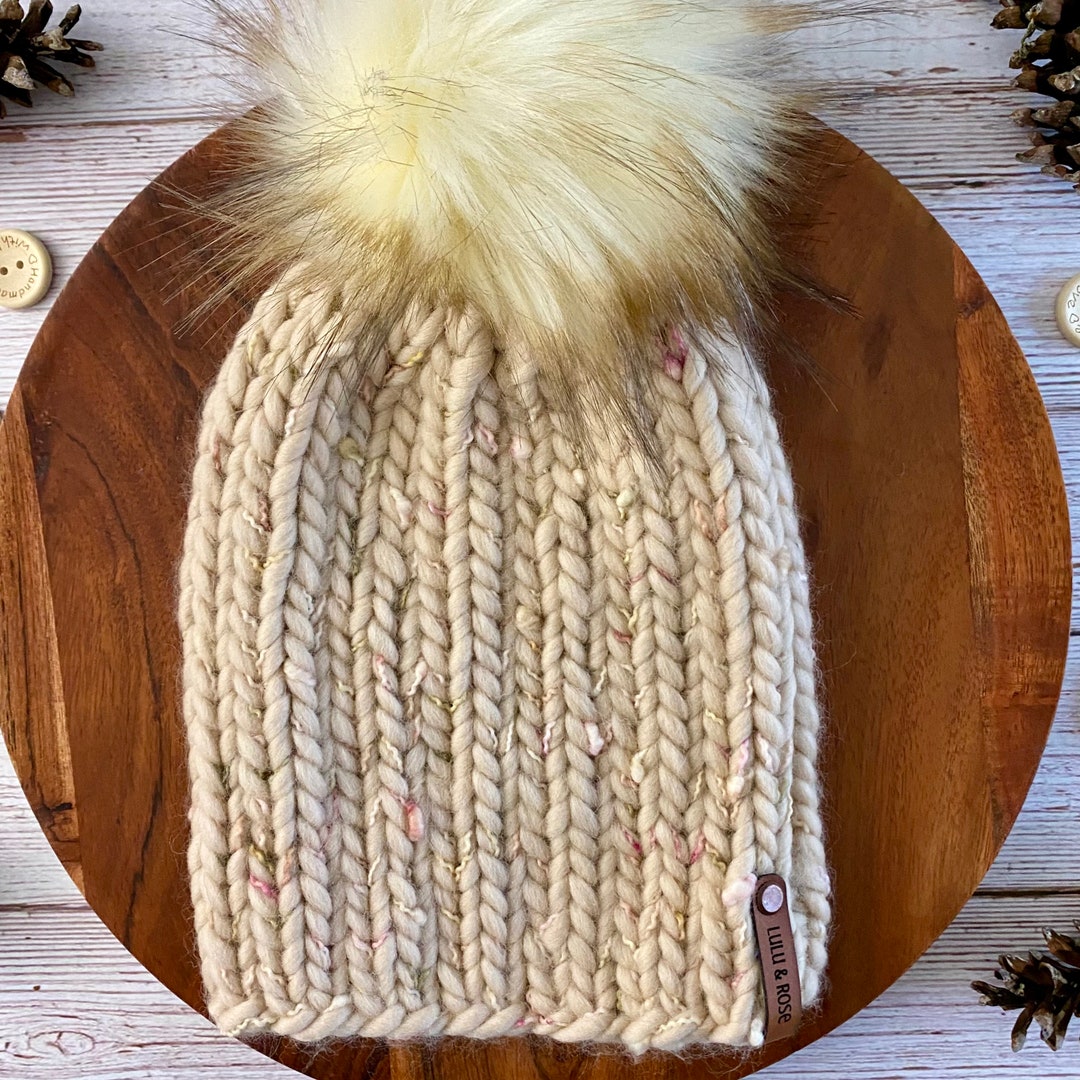 Statement Sand Merino Wool Adult Winter Beanie Cozy Knit - Etsy UK