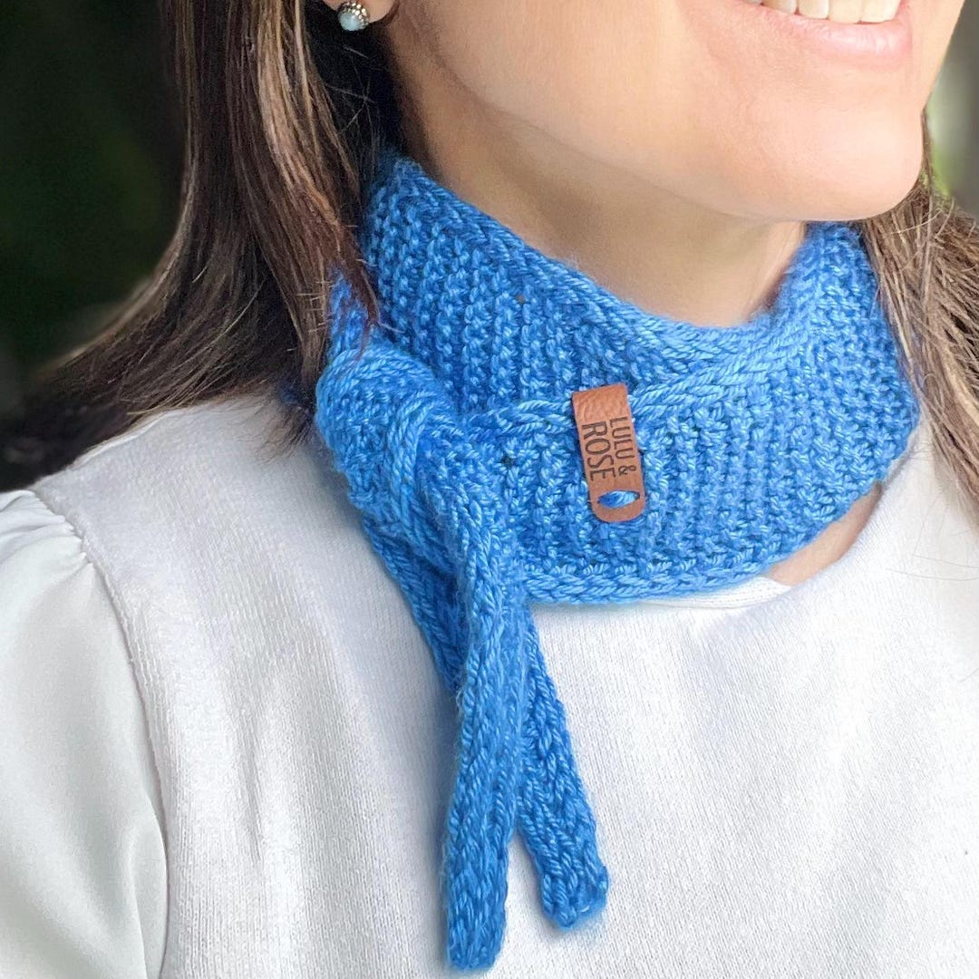 Hand-knit Cobalt Blue Sophie Scarf – Lightweight Merino Wool and Silk ...
