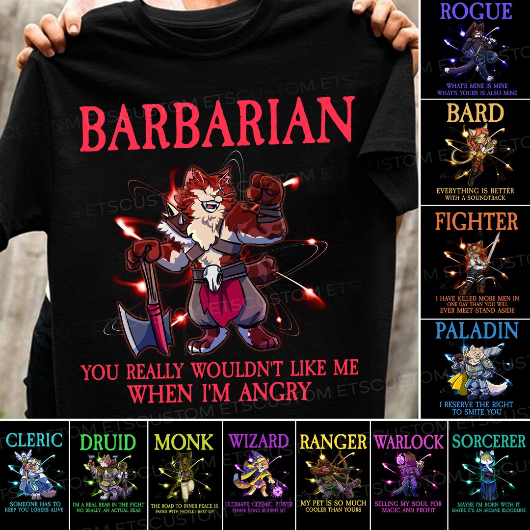 Dnd Class Shirt, Dungeon Master Shirt, D&D Clothing, D and D Character ...