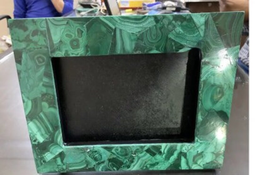 Marble Photo Frame Semi Precious Stone Malachite Pietra Dura Inlay Art ...