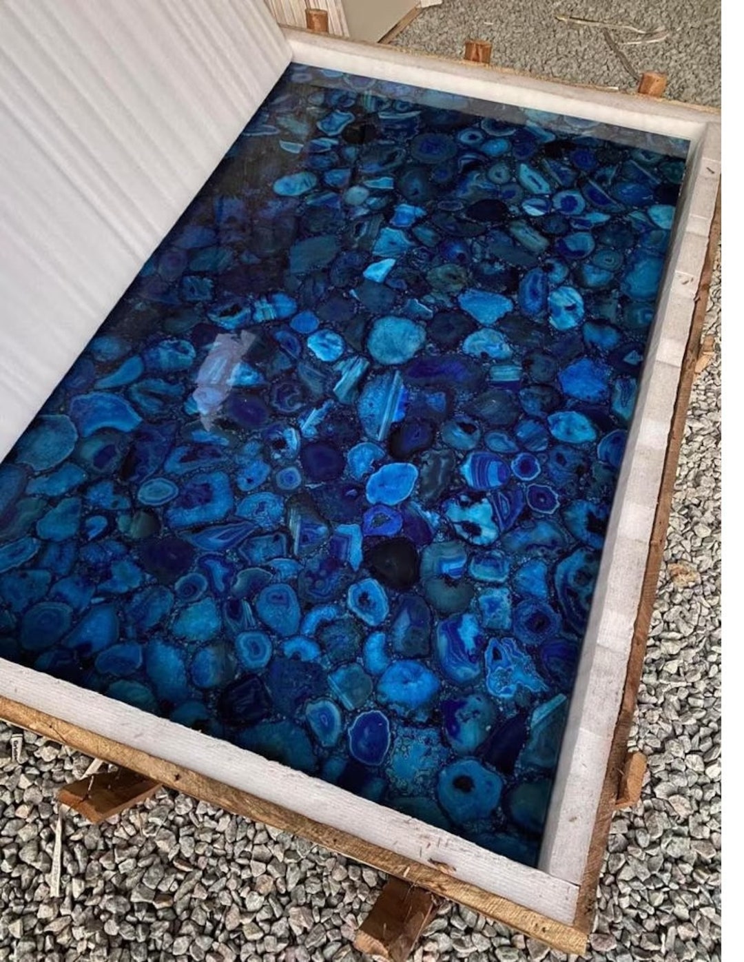 Agate Table , Blue Agate Counter Top,agate Stone Office Desk, Agate ...