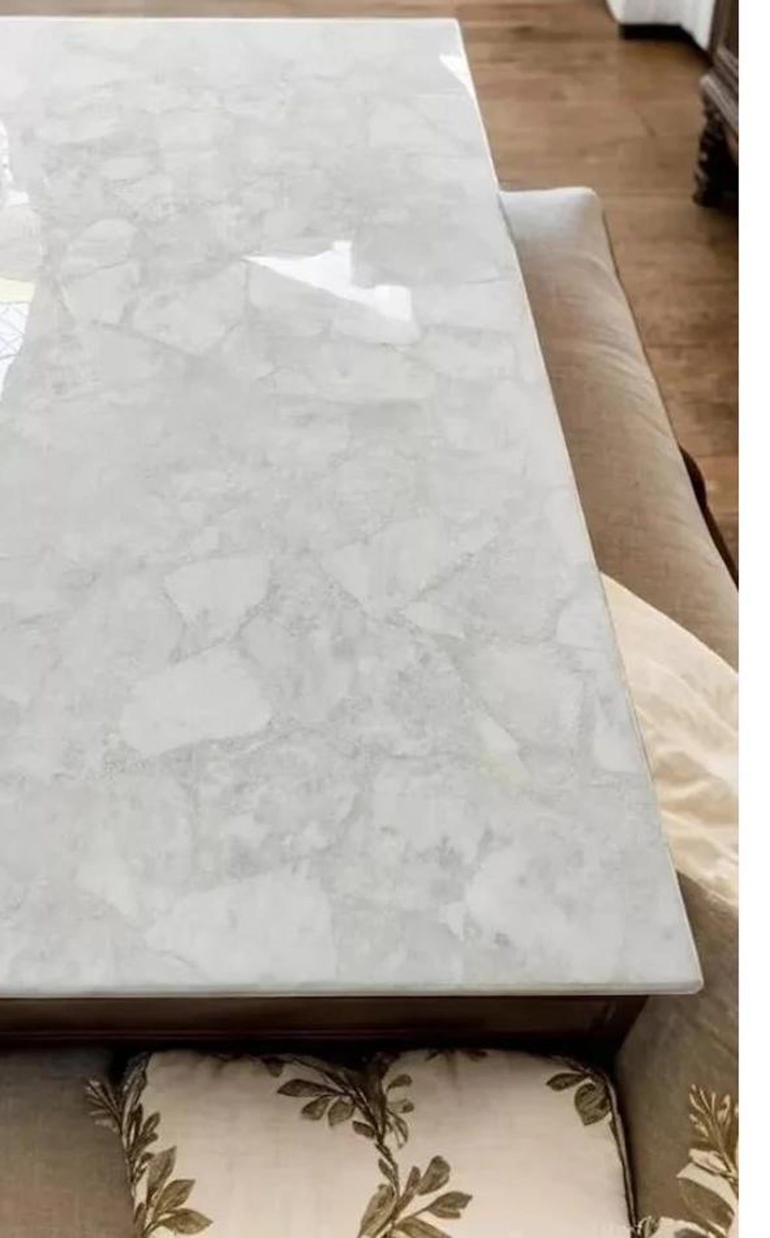 Luxury Quartz Dining Table Elegant Gemstone Office Conference Meeting ...