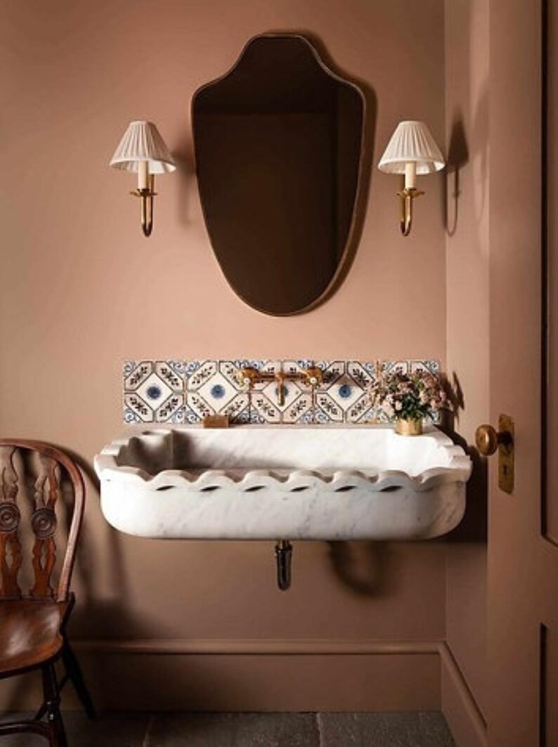 Marble Oval Boat Shaped Bathroom Washbasin, White Marble Elliptical ...