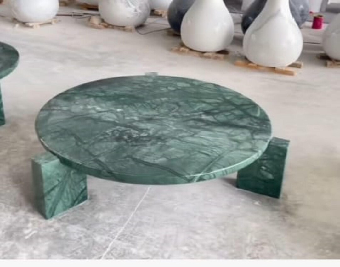 Green Round Coffee Table for Luxurious Living Spaces - Etsy