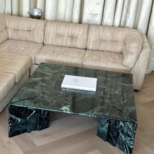 Green Marble Coffee Table: Scandinavian Square Design, Custom Size - Etsy