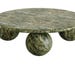 Forest Green Round Green Marble Coffee Table With Bold Spherical Base ...