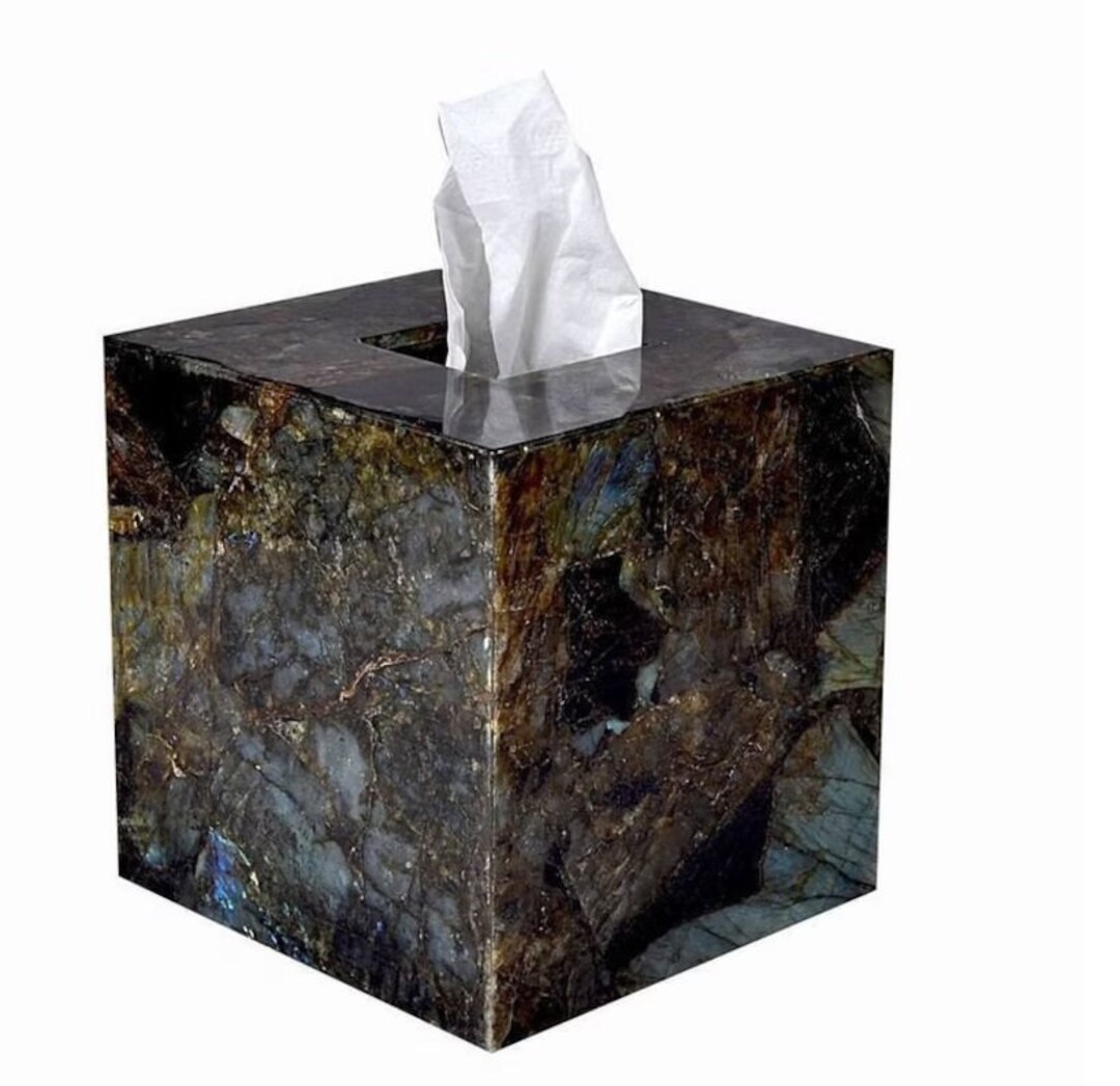 Labradorite Stone Tissue Box / Bathroom Napkin Tissue Box Accessories ...