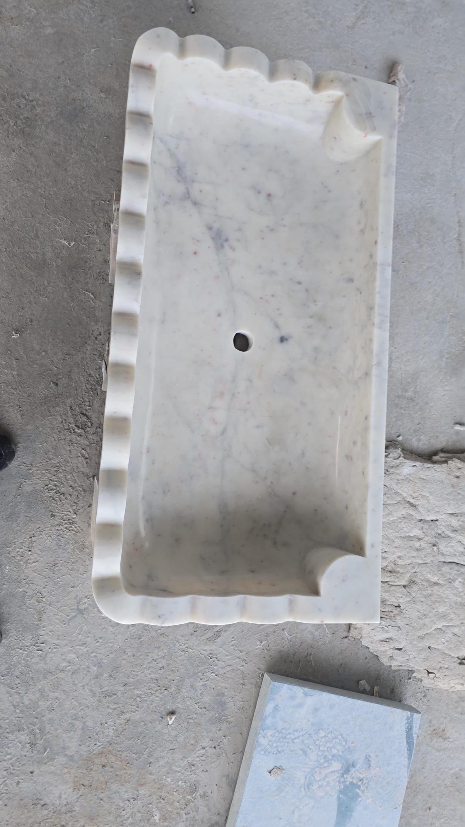 Marble Oval Boat Shaped Bathroom Washbasin, White Marble Elliptical ...