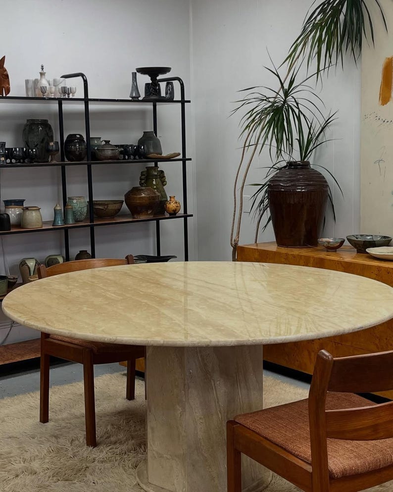 Round Table Top - Marble Round Dining Table - Travertine Custom Table ...