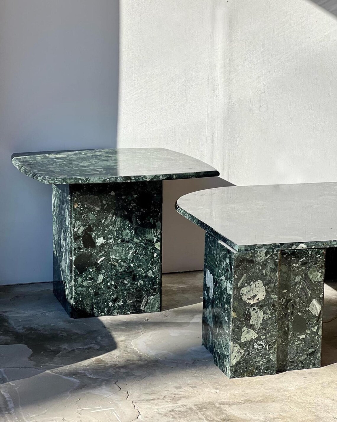 Green Verde Marble Stone Rectangular Pedestal Dining Table or ...