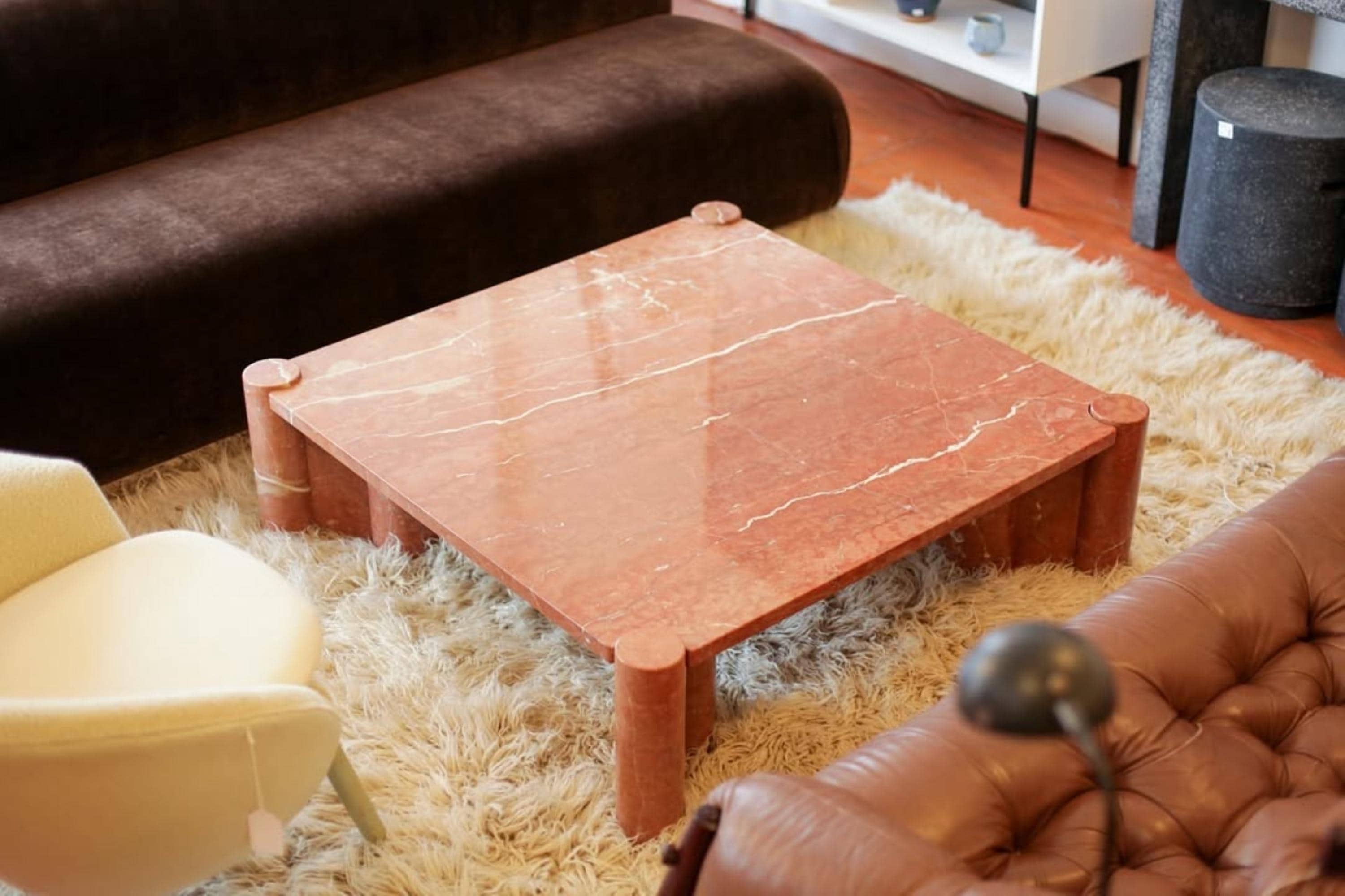Red Marble Coffee Table: Mid-century Modern Statement Table - Etsy