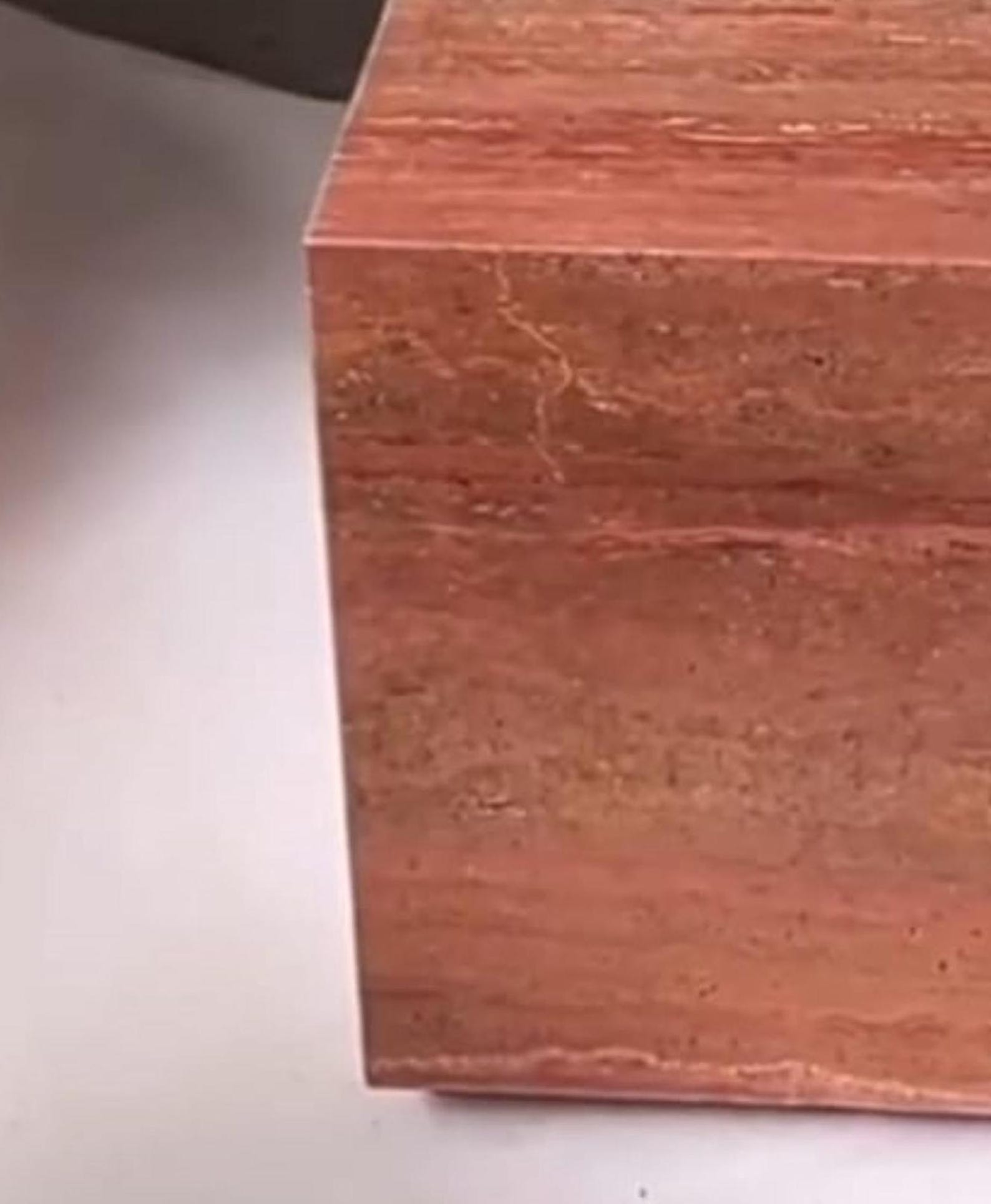 Red Travertine Cube Pedestals and Side Tables Combine Natural Beauty ...