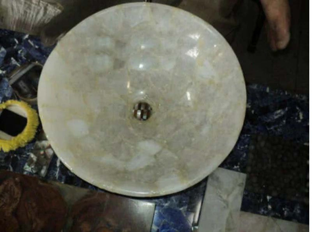 White Quartz Stone Wash Basin Sink: Custom Countertop Decor - Etsy