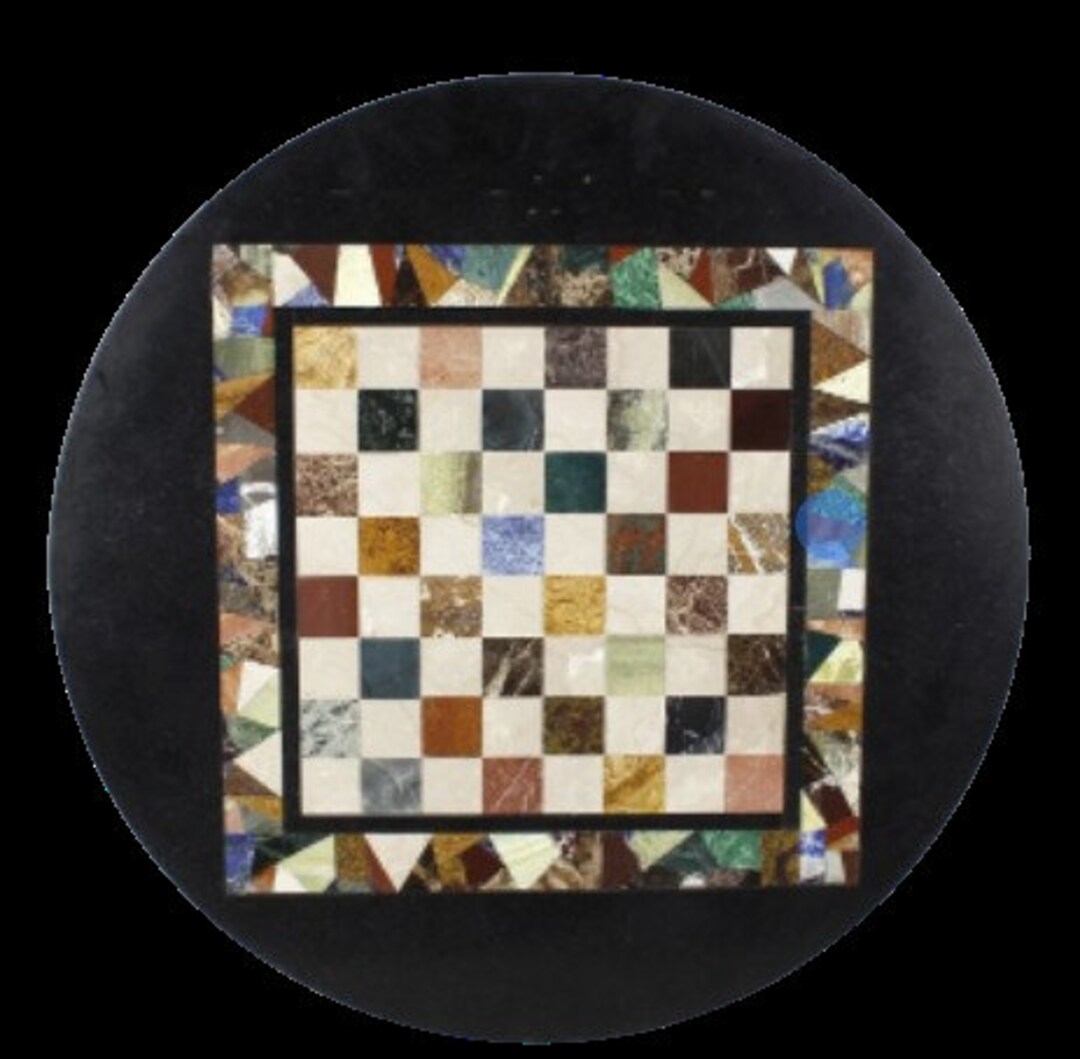 Round Marble Chess Game Board Table / Collectible Marble Chess ...