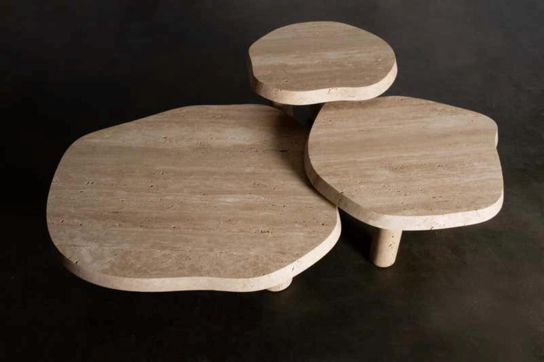 Handmade Travertine Stone Risers Set | Organic Display Pedestals ...