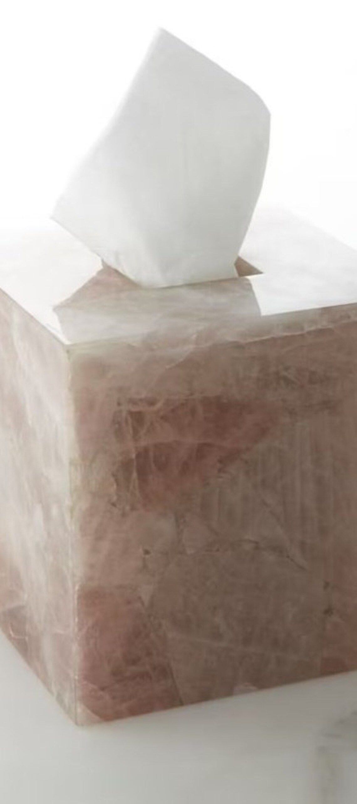 Handmade Rose Quartz Tissue Box Cover: Bathroom Decor - Etsy