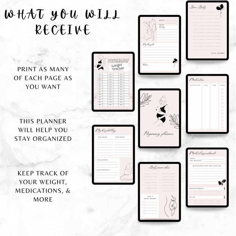 Pregnancy Planner Printable, Printable Pregnancy Journal, Expecting Mom ...