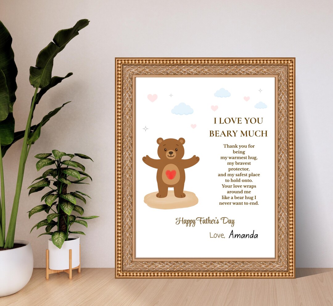 I Love You Beary Much Bear Craft | Father’s Day Printable Gift for Dad ...