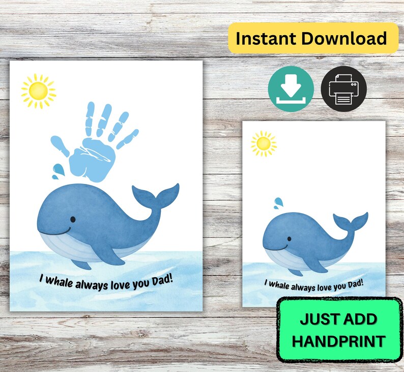 Father’s Day Handprint Craft for Kids | I Whale Always Love You Dad ...