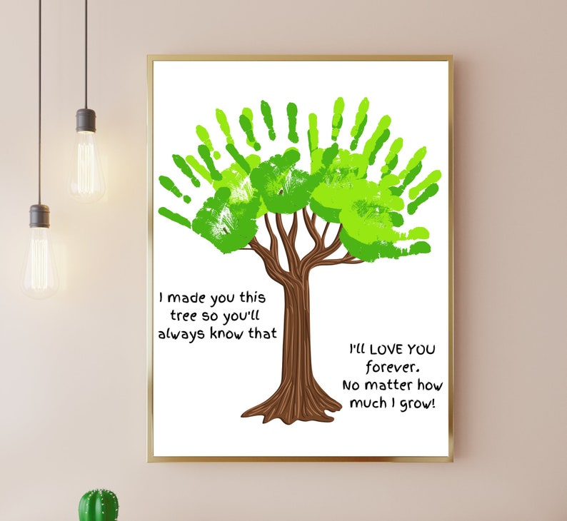 I Love You Handprint Tree. Christmas Gift. Gift to Parent. Fingerprint ...