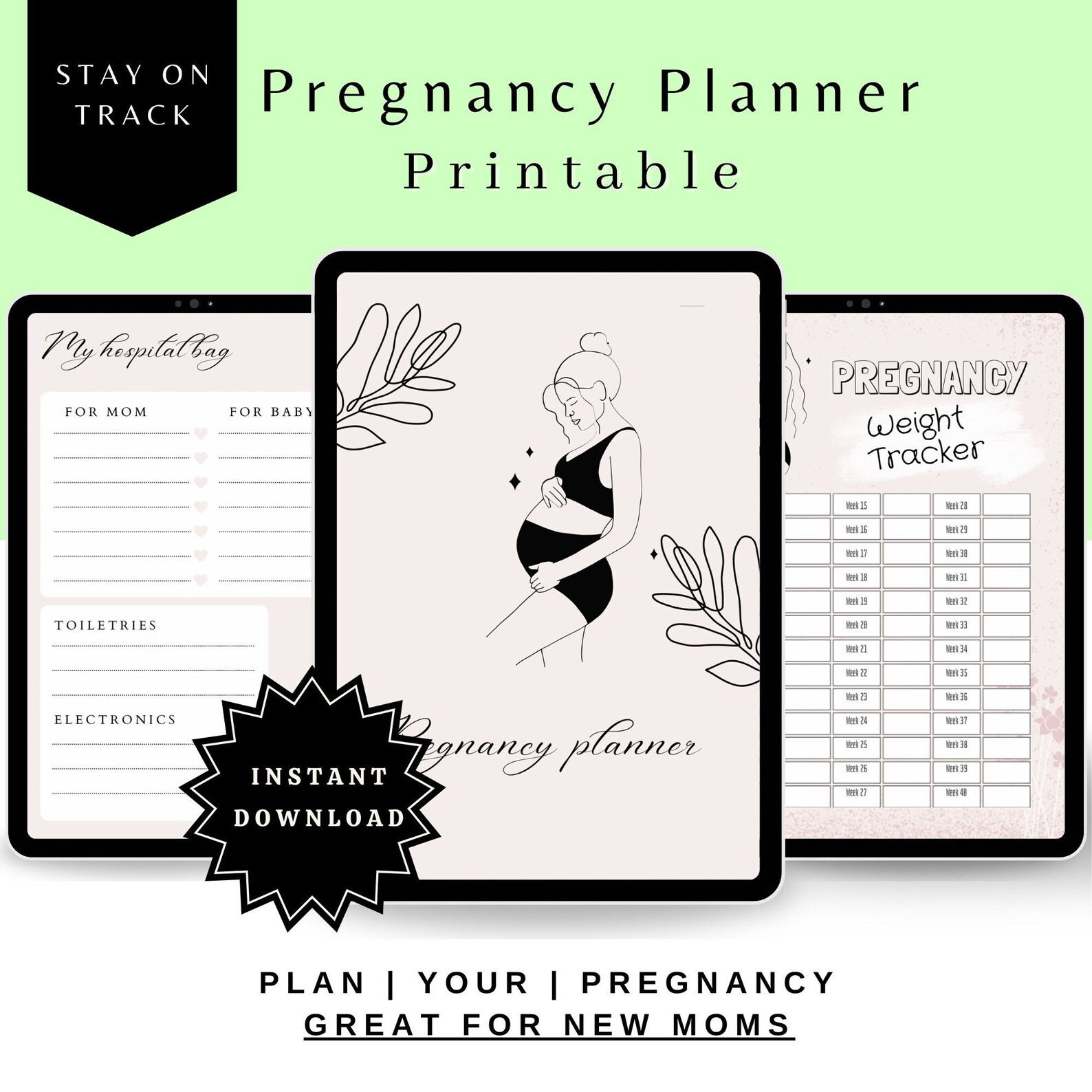 Pregnancy Planner Printable, Printable Pregnancy Journal, Expecting Mom ...