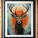 Abstract Deer Art Print, Indigenous Illustration, Home Decor (gloss ...
