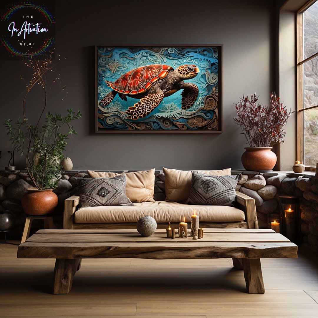 Tlingit Sea Turtle Art Print, Indigenous Wall Decor - Etsy