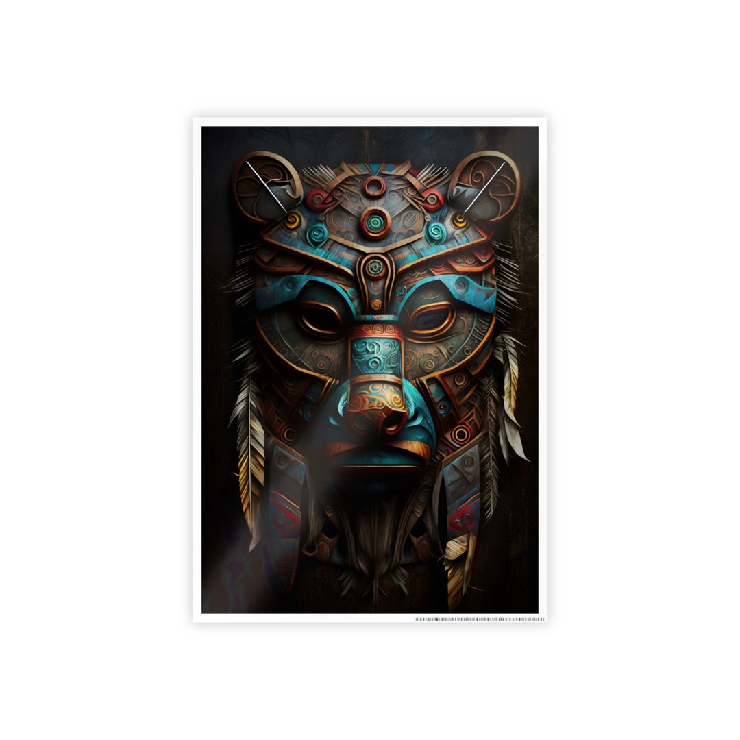 Tlingit Bear Mask Art Print, Indigenous Gloss Poster - Etsy
