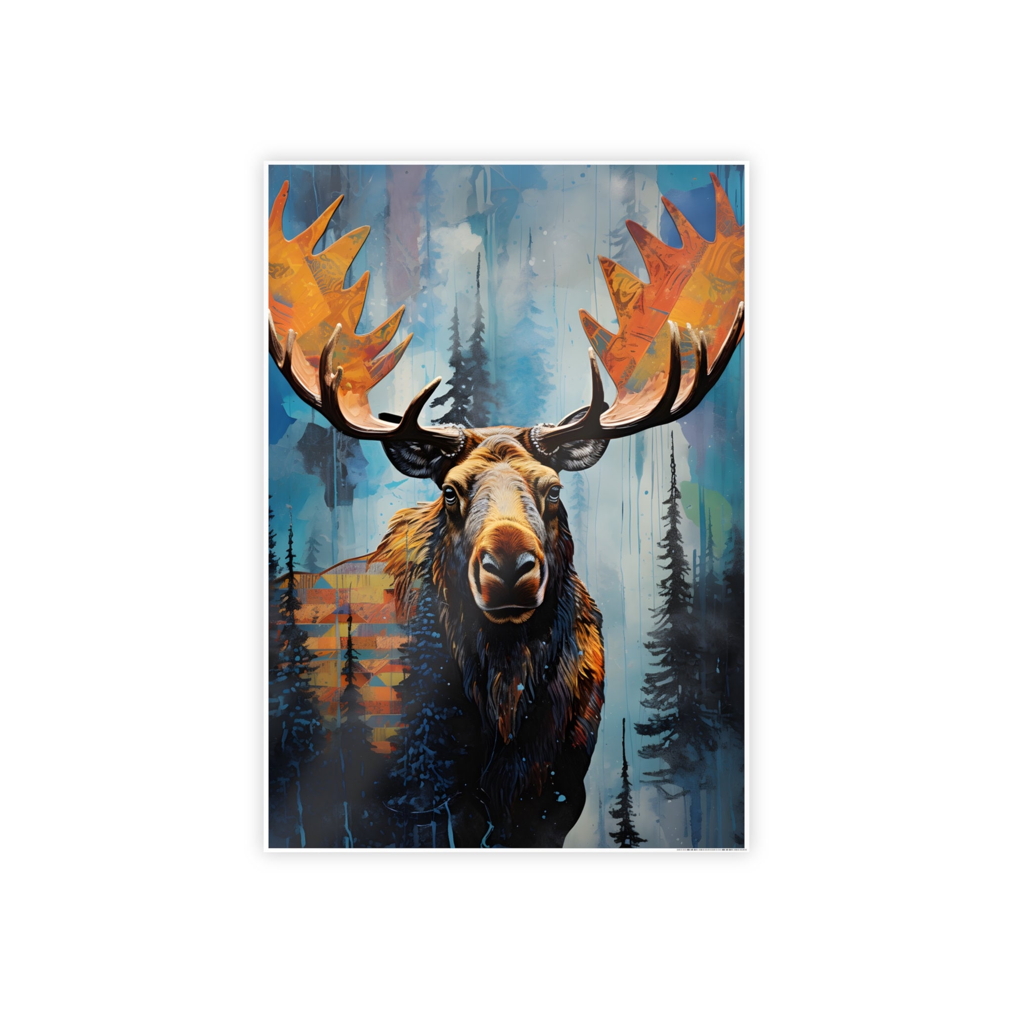 Moose Abstract Art Indigenous Iilustration Print Home - Etsy