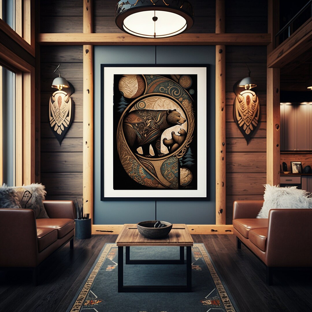 The Bear and Her Cub Modern Techniques Unique Abstract Art - Etsy