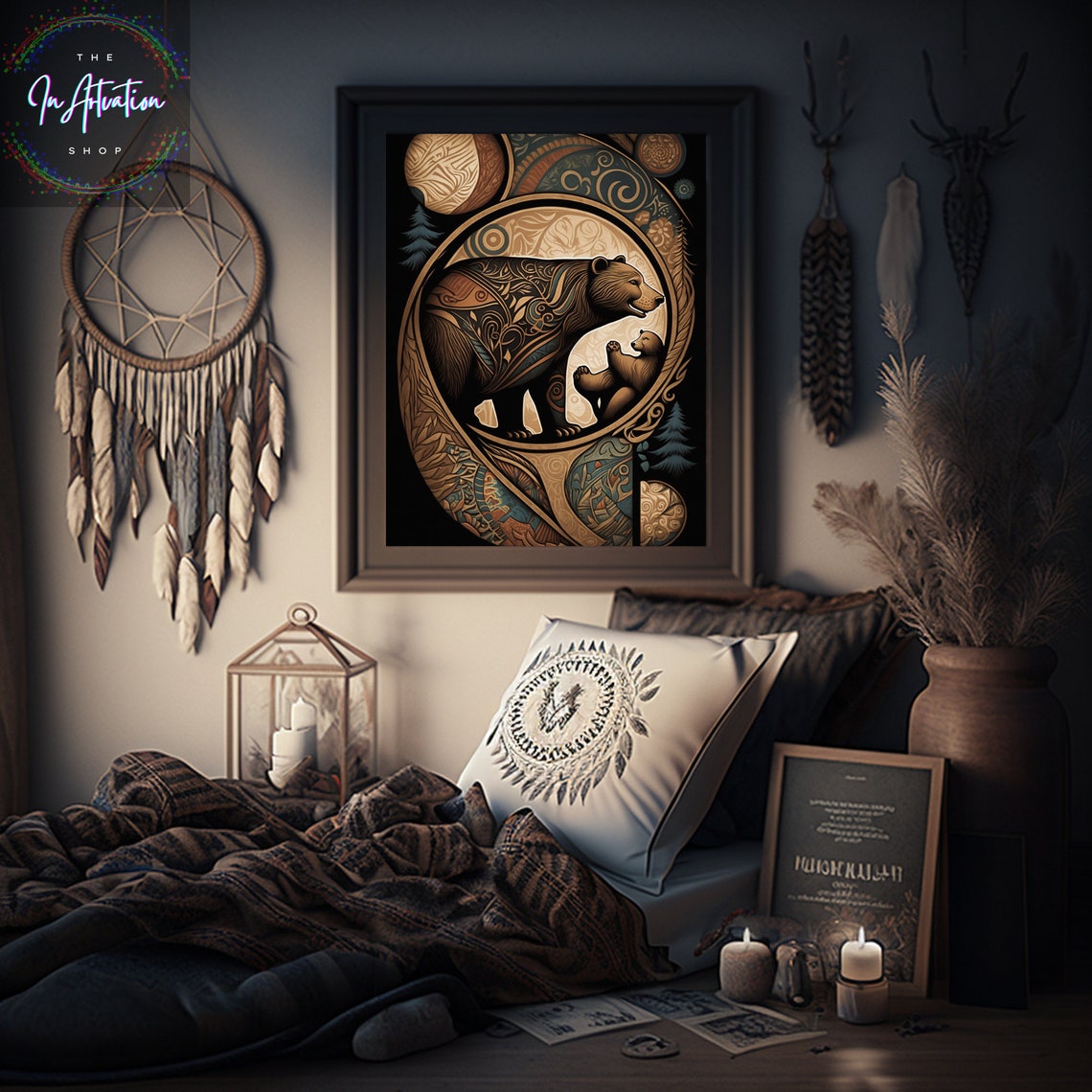 The Bear and Her Cub Modern Techniques Unique Abstract Art - Etsy