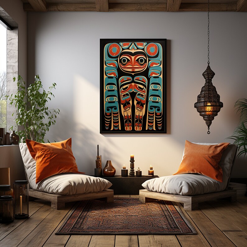 Tlingit Eagle Illustration, Indigenous Art Print, Gloss Poster - Etsy