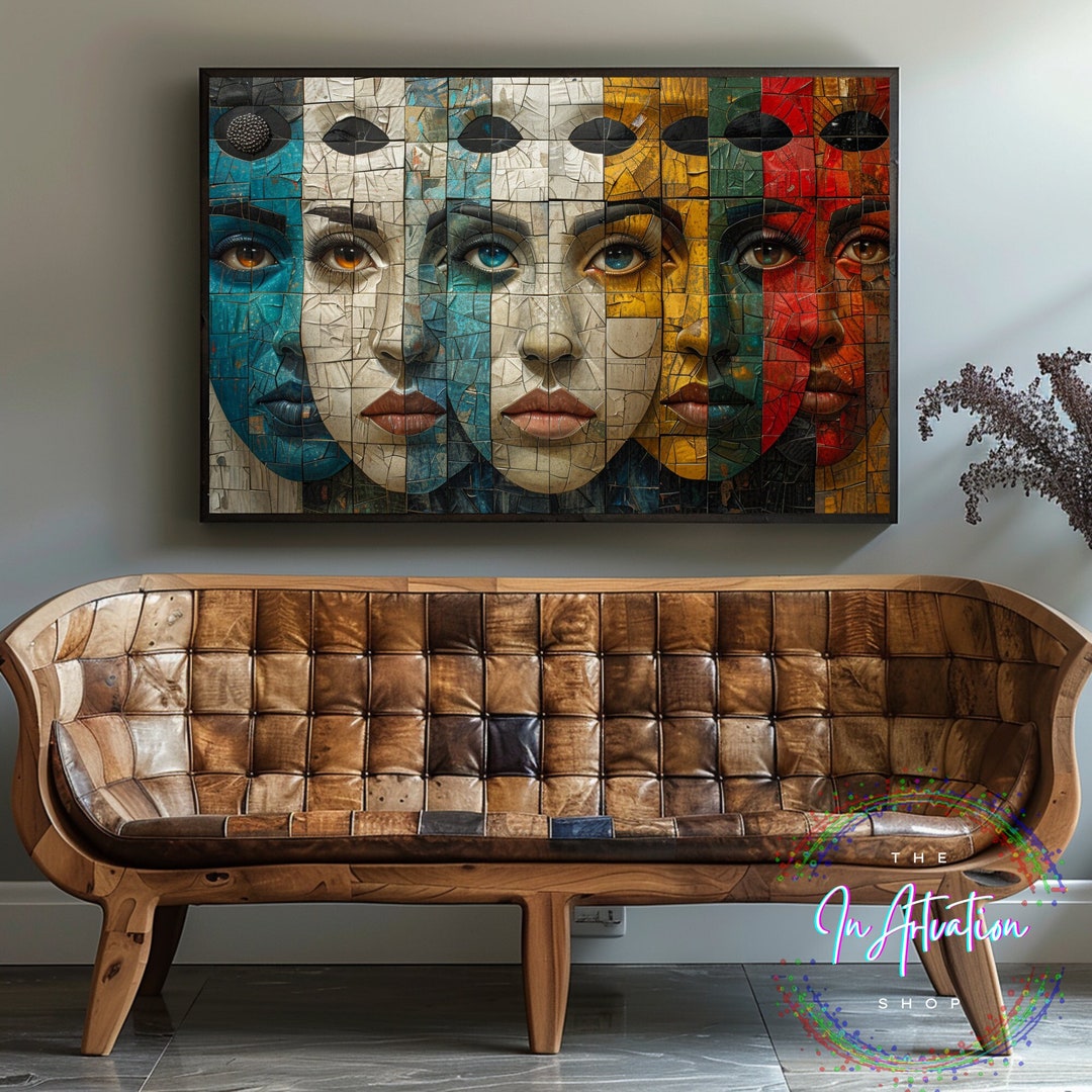 Spectrum of the Soul, Mosaic, Gallery Wrap Canvas, Cubist Art ...
