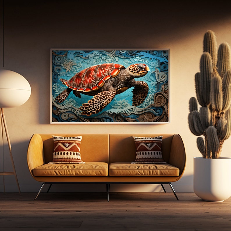 Tlingit Sea Turtle Art Print, Indigenous Wall Decor - Etsy