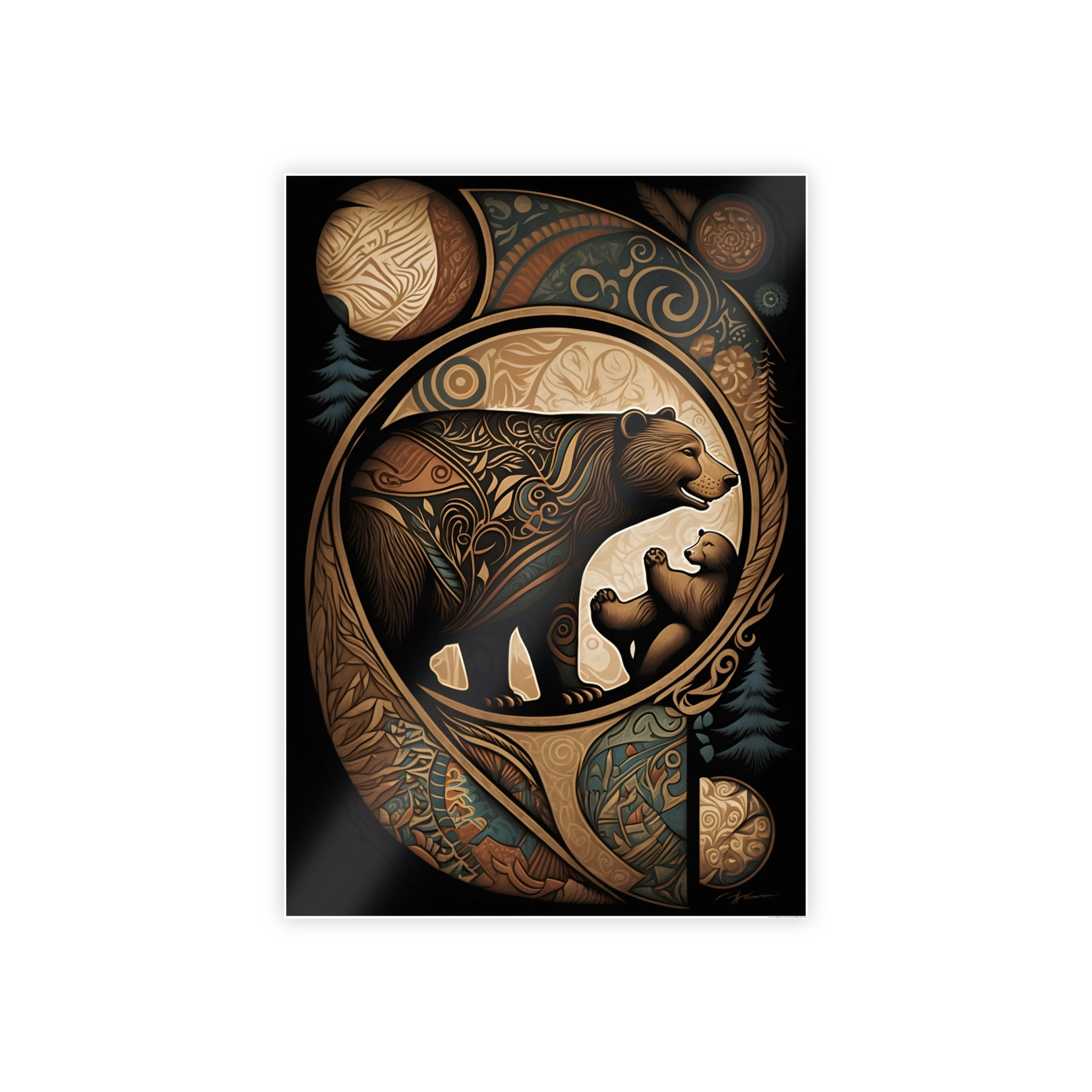 The Bear and Her Cub Modern Techniques Unique Abstract Art - Etsy