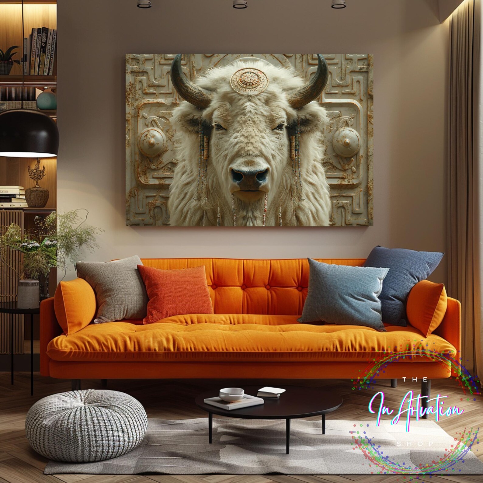 Sacred White Bison, Canvas, Native American, Indigenous Art, Spiritual ...