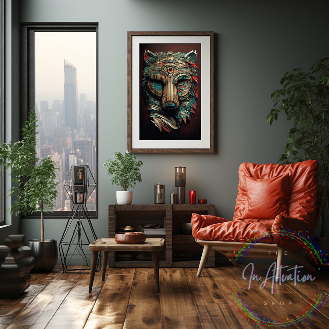 Tlingit Bear Mask Art, Native American Gloss Poster - Etsy