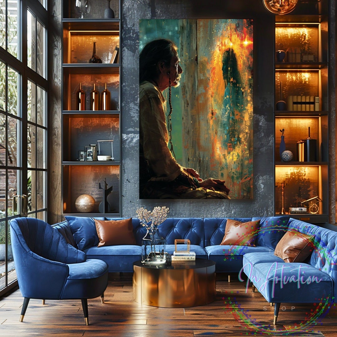 Indigenous Father & Son Art | Abstract Vibrant Print - Etsy