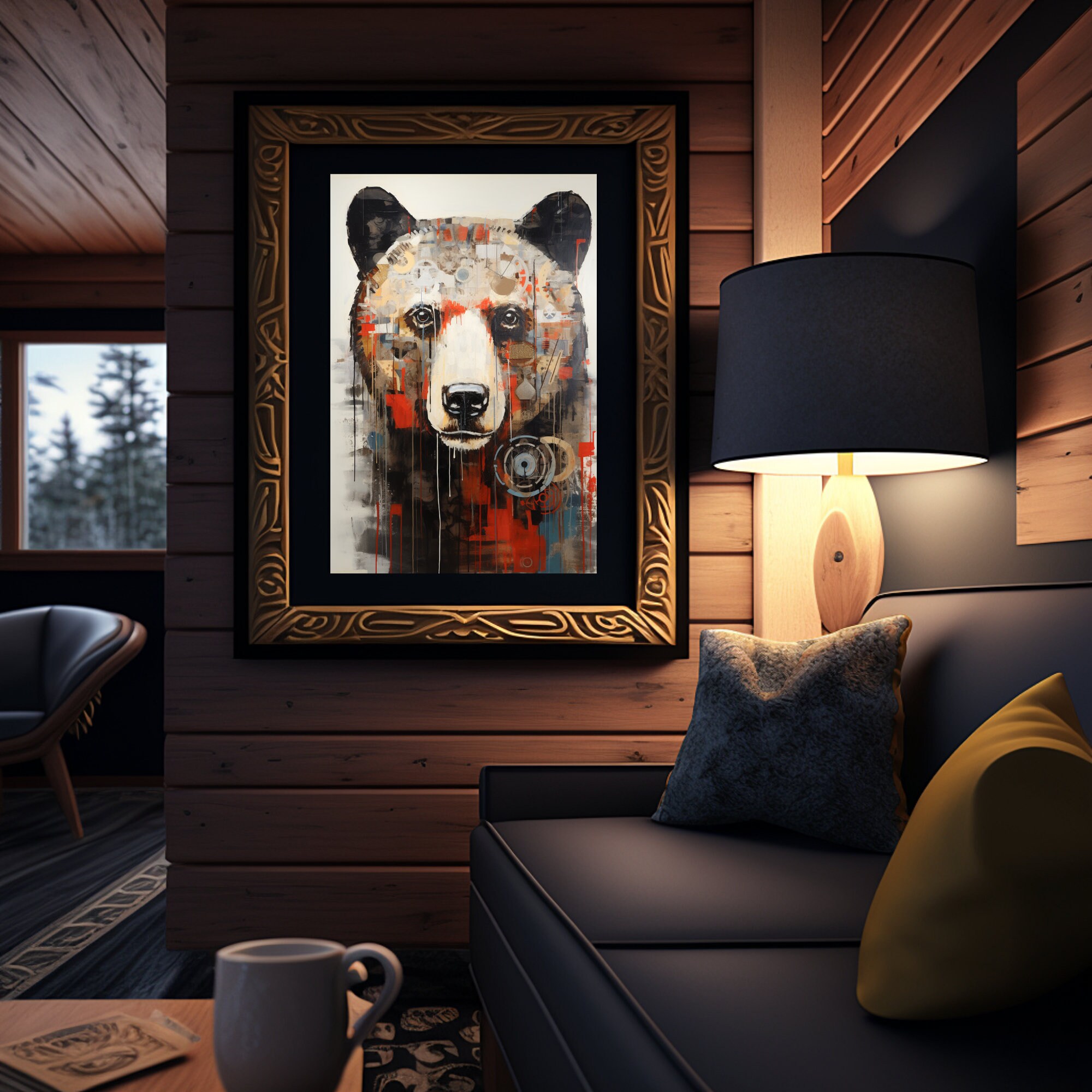 Bear Abstract Art, Indigenous Iilustration, Print, Home Decor, Tlingit ...