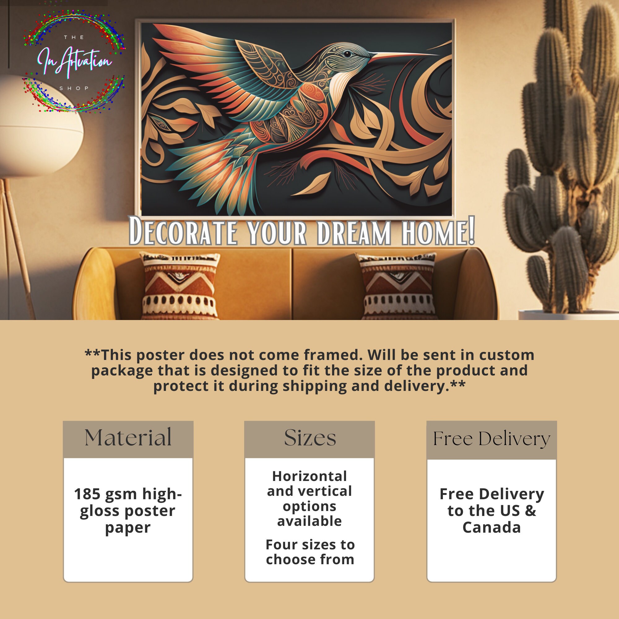 Tlingit Hummingbird Art Print, Kwáan's Song of Beauty, Native Art Gloss ...