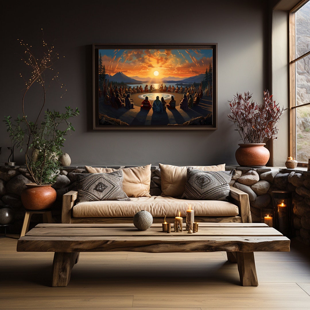 Echoes of Ancestral Voices, Painting, Indigenous Art, Tribe Art ...