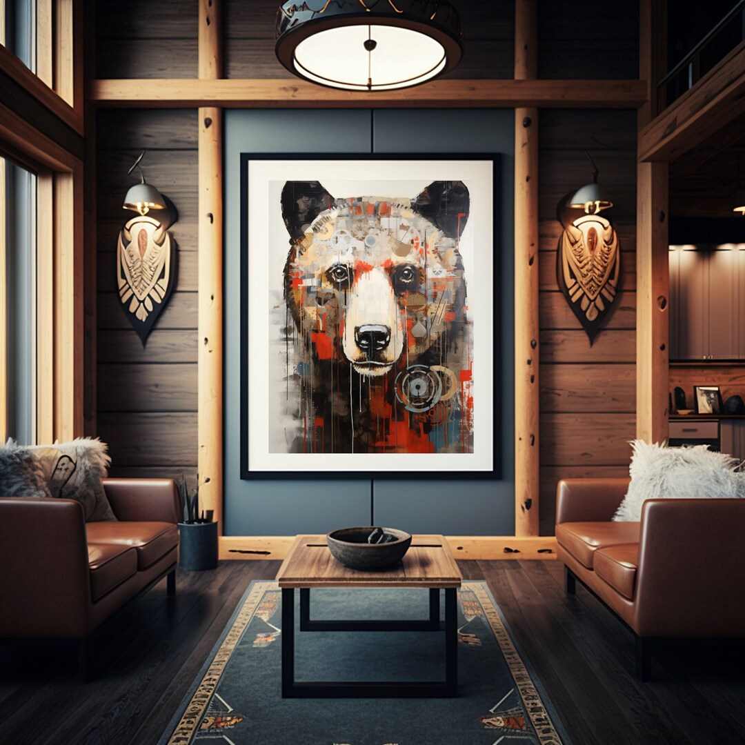 Bear Abstract Art, Indigenous Iilustration, Print, Home Decor, Tlingit ...