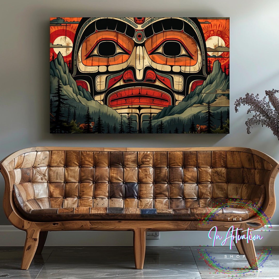 Mountain Guardians, Canvas Gallery Wrap, Tlingit Art, Native American ...